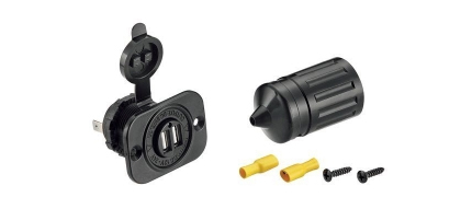 Vandtæt usb udtag indput 12-24v out:5v 2,1a - bådudstyr til lavpris hos ...