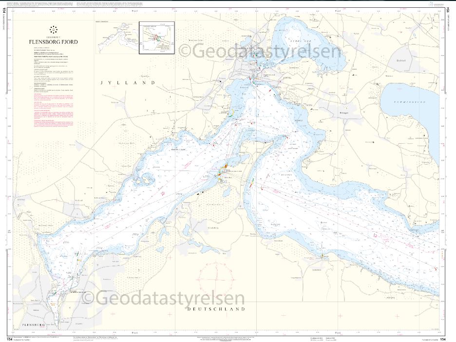Søkort 154 Flensborg Fjord 1:25000 - bådudstyr til lavpris hos Marinetorvet
